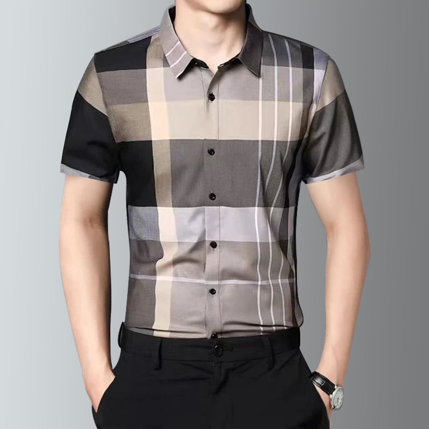 Half Sleeves Men's Cotton Check Shirt – MEN IN CROWN